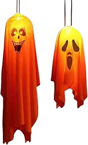 Amazon.com : 2Pcs Halloween Decorations Pumpkin Ghost Light Up Ghosts Halloween Decor 2Pcs ...