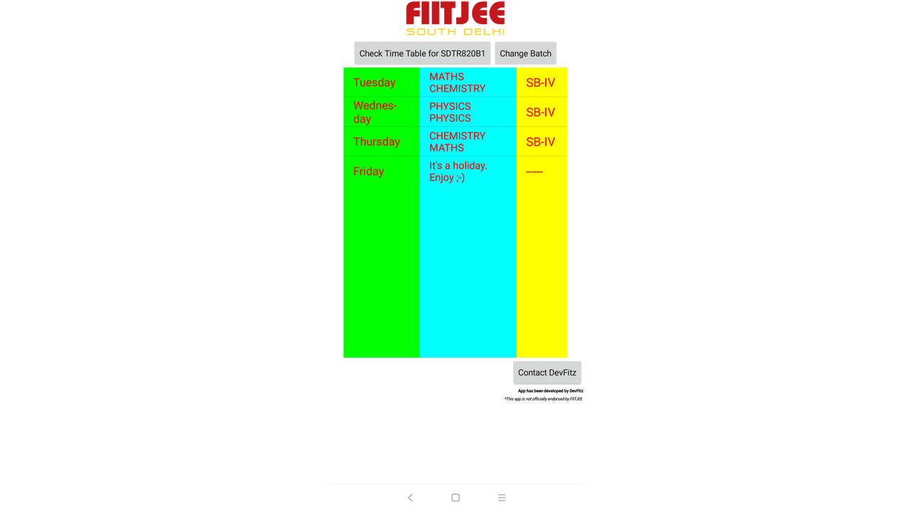 FIITJEE Time Table - App on Amazon Appstore