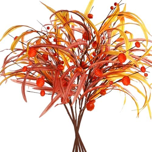 Amazon.com: Woosir 6Pcs Thanksgiving Artificial Fall Leaves Berry ...