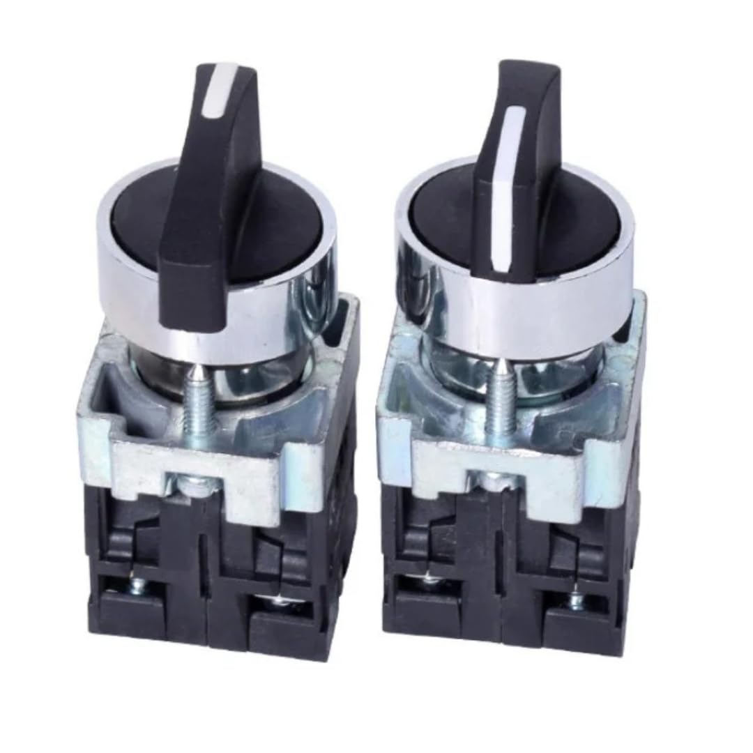 Pair of 440V 10A Selector Switches 22mm Maintained Latching Rotary 2 NO ...