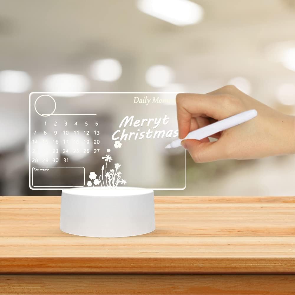 Tablero de notas creativo con luz nocturna LED tablero de mensajes USB ...