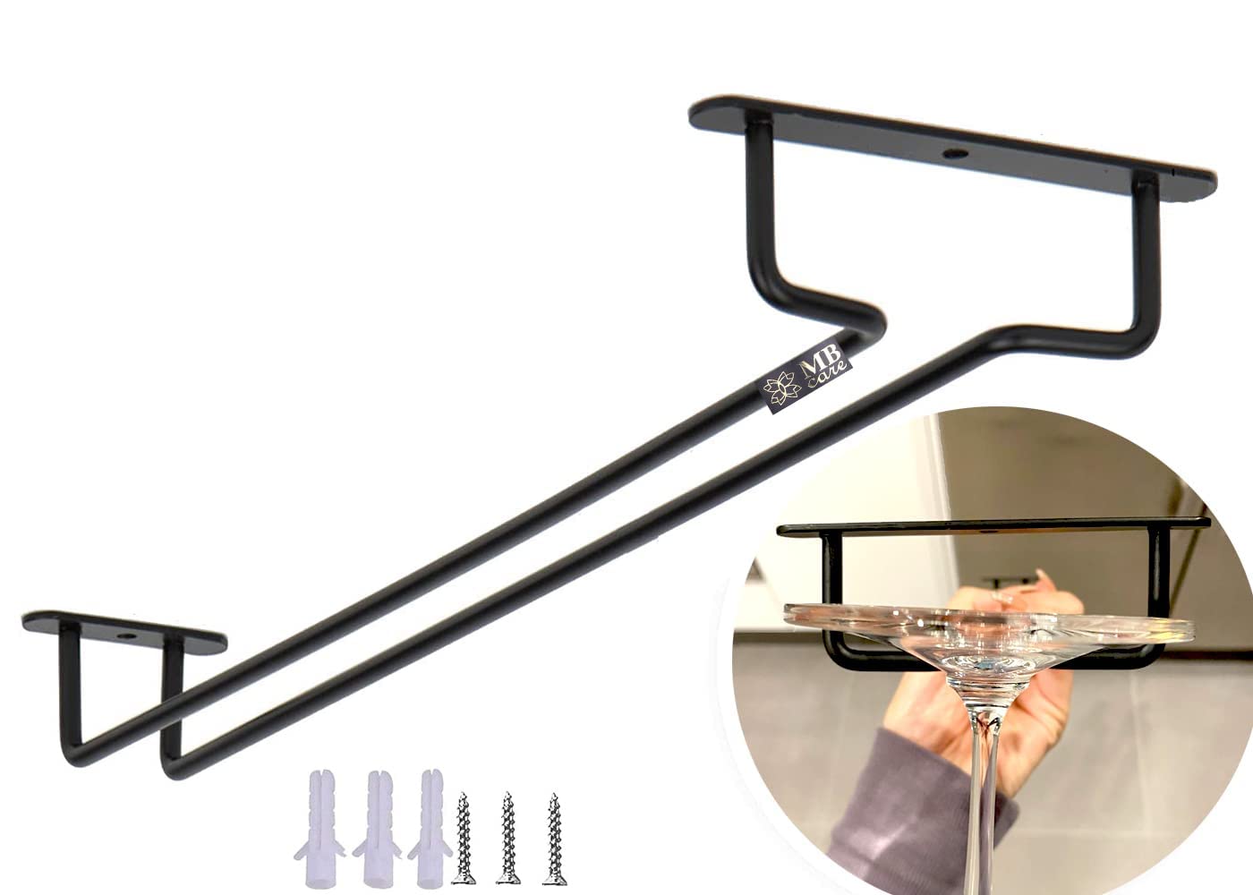 Mbcare Wine Glass Rack Upside Down Hanging Wine Glass Holder Organizer ...