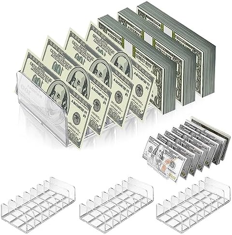 Amazon.com: 2 Pack Acrylic Money Organizer Cash Trays,7 Section ...