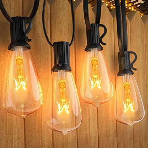 hairmiss 25ft Outdoor Edison Bulb String Lights ST35 Edison Bulbs(Plus ...
