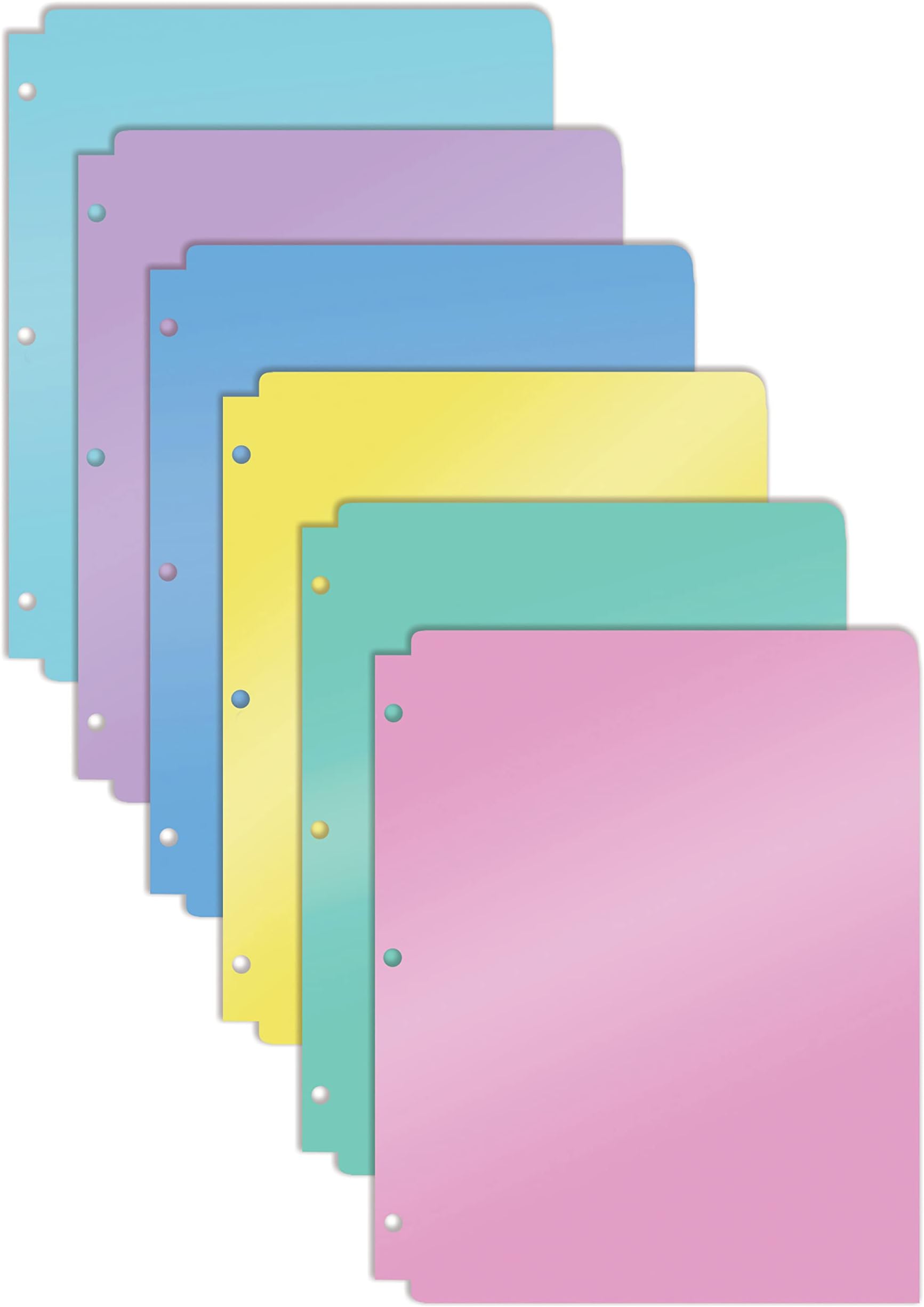 Amazon.com : 4 Pocket Glossy Laminated Paper Folders (6 Pack), 3 Hole ...