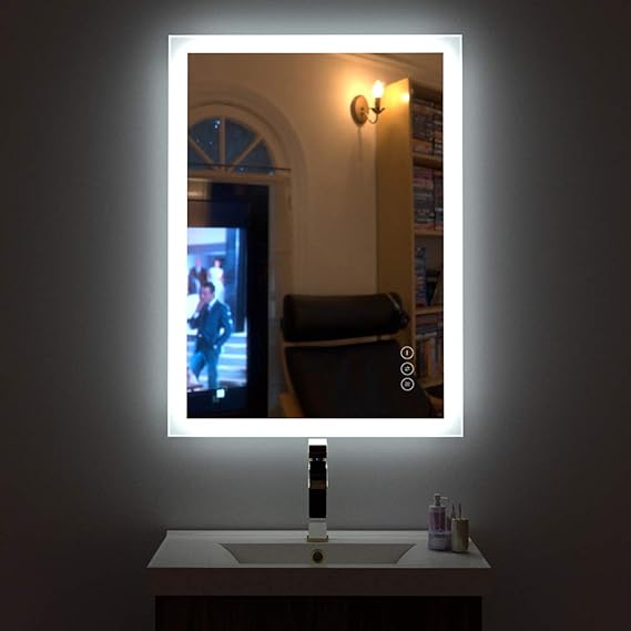 Amazon.com: HAUSCHEN HOME 32 x 24 inch LED Lighted Bathroom Mirror ...