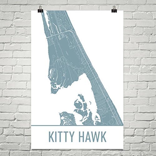 Amazon.com: Kitty Hawk Map, Kitty Hawk Art, Kitty Hawk Print, Kitty ...