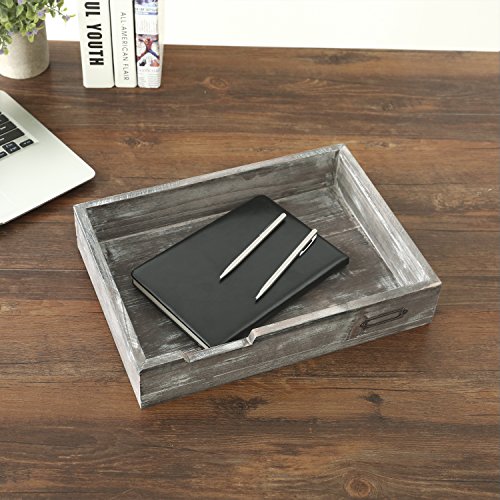 MyGift Vintage Graywashed Wood Letter Tray, Office Desktop - Want It All