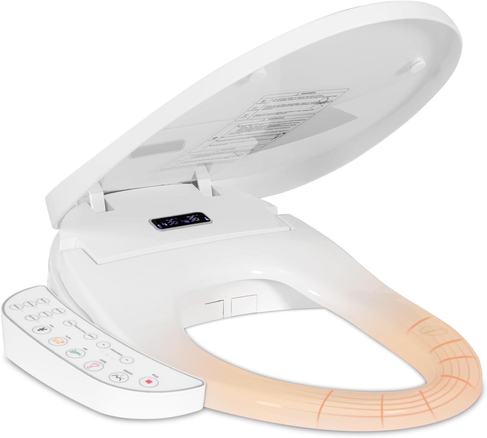 Bidet Toilet Seat Elongated, Smart Heated Toilet Seat, Instant Warm ...