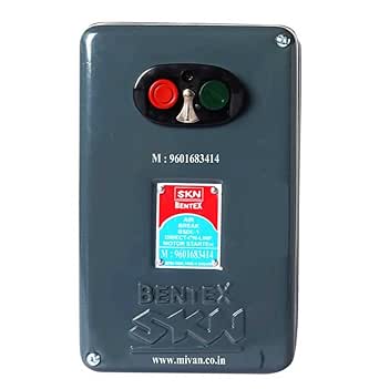SKN BENTEX BSDL Three Phase Air Break Direct on line Motor Starter for 3 hp Motor MK Type Relay ...
