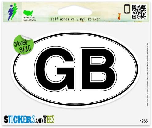 Amazon.com: GB Great Britain Oval Car Sticker Indoor Outdoor 5" x 3 ...