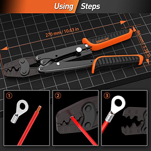 Snapklik.com : Ring Terminals Crimp Tool Kit,Cable Lugs Set,AWG 22-6 ...