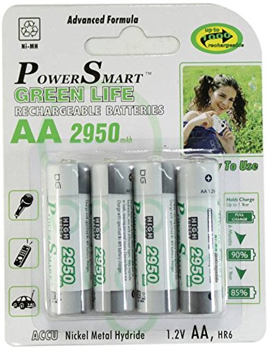 Power Smart Pack of 4 AA 2950mAh Rechargeable Ni-MH Battery : Amazon.in ...