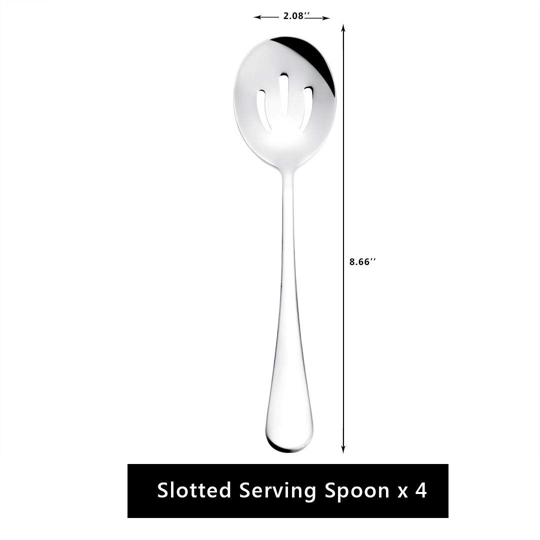 Snapklik.com : Serving Spoons, 8.7-inch Stainless Steel Buffet Slotted ...