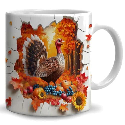 Amazon.com: Thanksgiving Day Turkey Coffee Mug - Turkey Lover Mugs ...