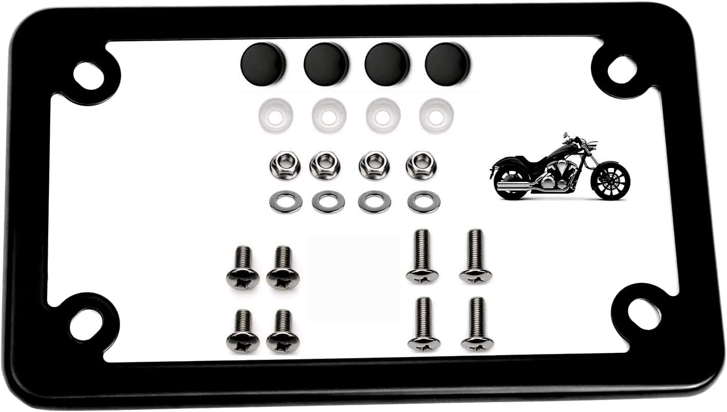 Amazon.com: LFPartS Motorcycle Stainless Steel License Plate Frame ...