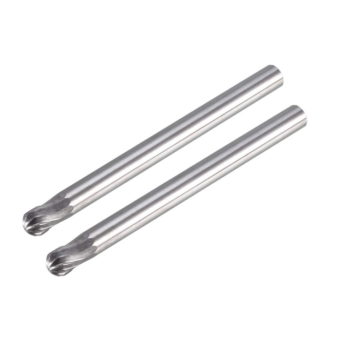 uxcell Tungsten Carbide Rotary Files 1/8" Shank, Single Cut Ball Shape ...