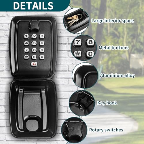 EasyStar Key Safe, Key Boxes Wall Mounted, Key Lock Box Outdoor, 12 ...