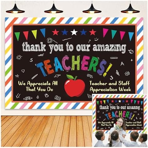 Amazon.com : HEARKEN 7x5ft Thank You Teachers Backdrop Teachers' Day ...