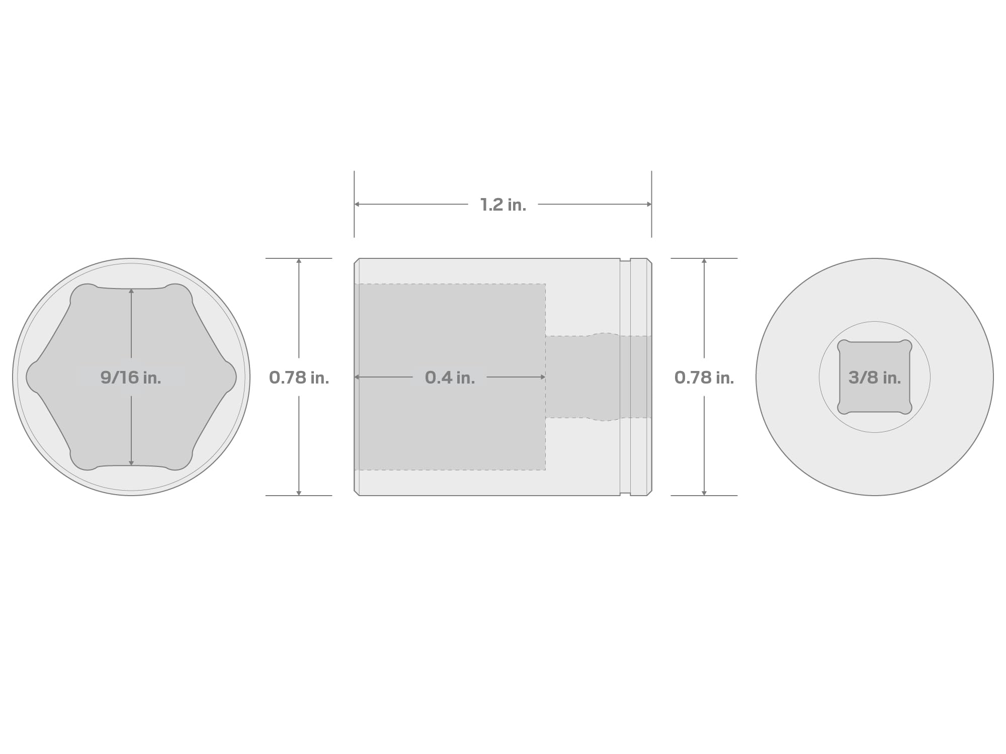 Snapklik.com : 3/8 Inch Drive X 9/16 Inch 6-Point Socket SHD12014