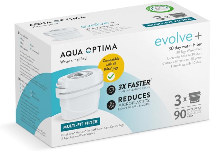 Aqua Optima Evolve 12 month pack, 6 x 60 day water filters - Fit BRITA ...