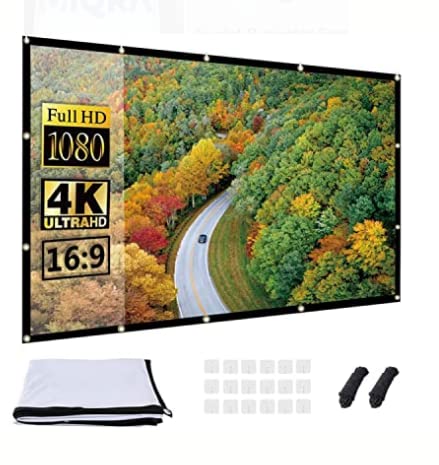 IQRA Projector Screen, 4K HD Portable Video Screen 16:9 Aspect Ratio ...