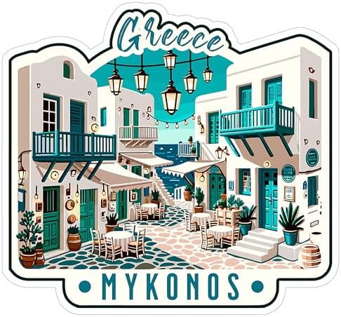 Amazon.com: Mykonos Greece Sticker 4 Inch - Waterproof Vinyl Decal for ...