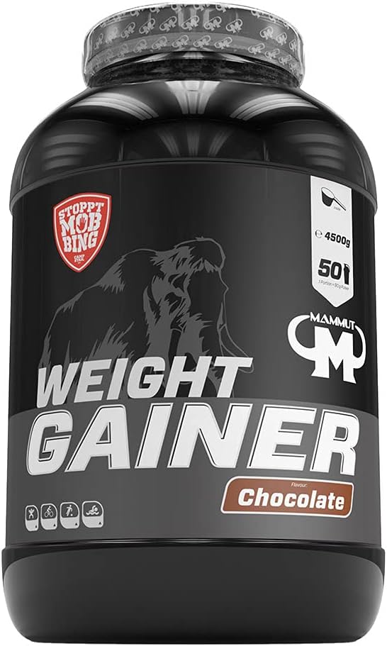 Mammut Nutrition Crash Weight Gainer Pulver Chocolate – 4,5 kg – 518 kcal/Shake für ...