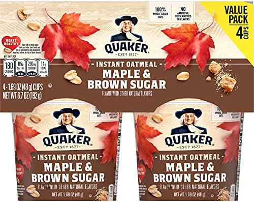 Amazon.com: Quaker Instant Oatmeal Express Cup Maple Brown Sugar, 1.69 ...