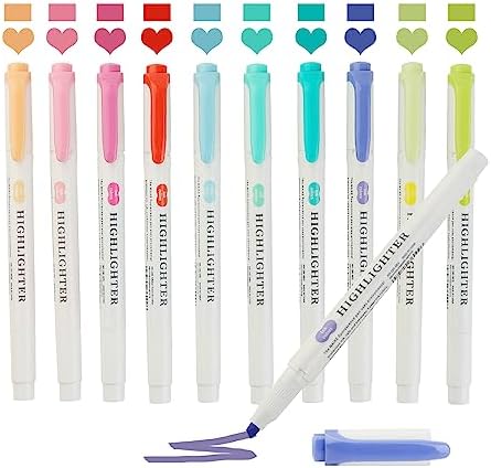Amazon.com : MAIKEDEPOT Real Mild Highlighters, Pastel Highlighter Assorted Colors Markers Dual ...