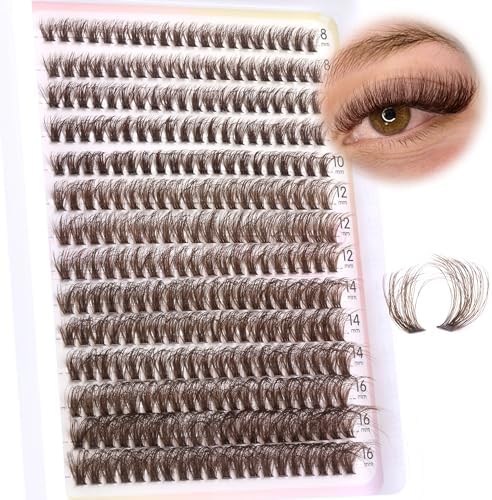 Amazon.com: Brown Lash Clusters Eyelash Extensions 280pcs Fluffy ...