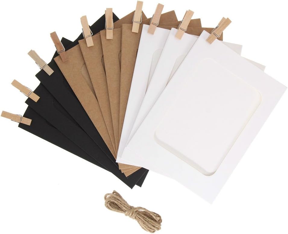 Amazon.com: AKOAK 30 Pcs DIY Kraft Paper Cardboard Photo Frame with ...