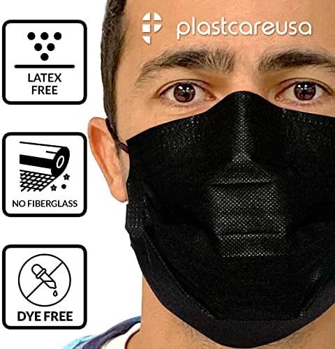 Amazon.com: Black ASTM Level 3 Face Masks - 4-Ply Disposable Masks with ...