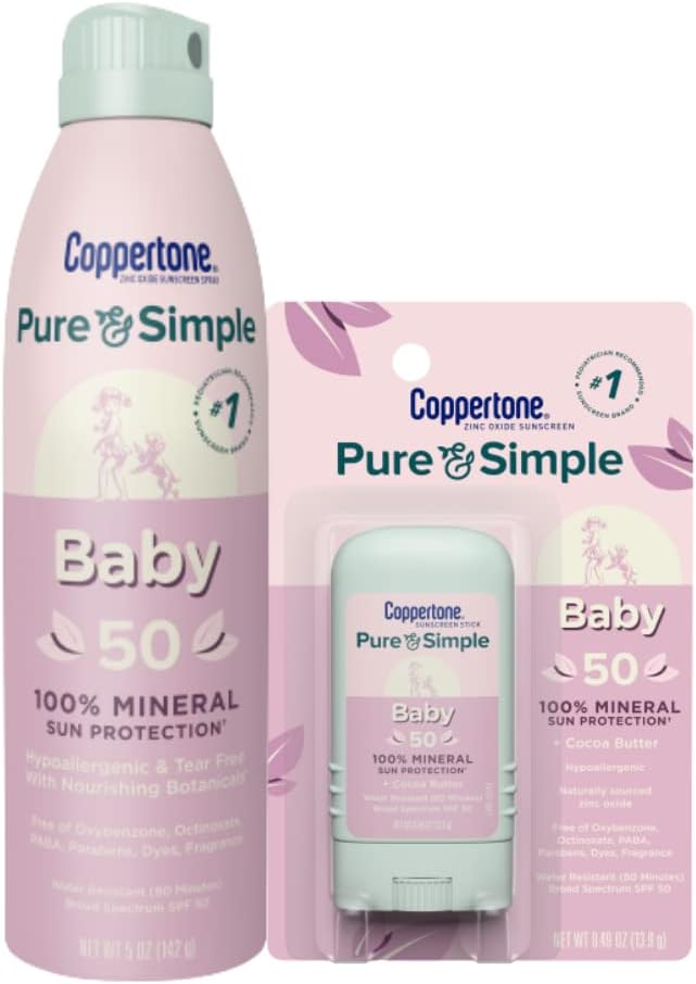 Amazon.com: Coppertone Pure and Simple Baby Mineral Sunscreen Spray SPF ...