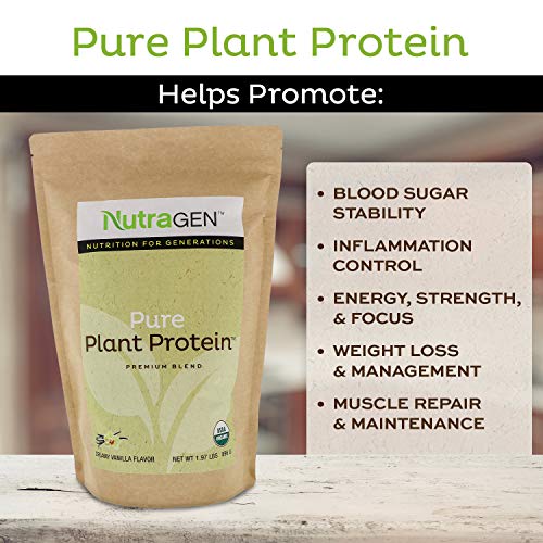 Nutragen - Pure Plant Protein, Organic Protein Powder (Vanilla, 1.97 ...