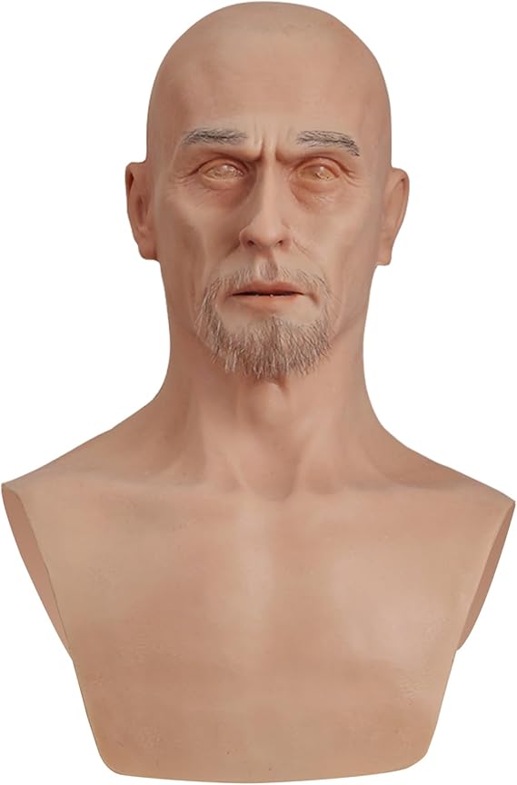 Amazon.com: QIAOYIQIAO Charles Silicone Realistic Old Man Face Lifelike ...