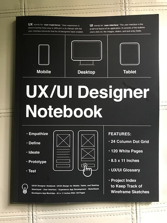 UX/UI Designer Notebook: UX/UI Wireframes Notebook: UX/UI Design for ...