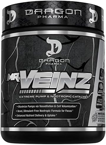 Amazon.com: DRAGON PHARMA Mr. Veinz Stim Free Pre-Workout, Extreme Pump ...
