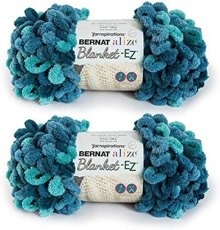 Amazon.com: Alize Bernat EZ Blanket Yarn Bundle 100% Polyester (Seaport ...