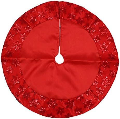 Amazon.com: Christmas Tree Skirt - 36 Inches Large Red Tree Skirt with ...