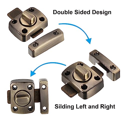 PATIKIL Door Swivel Bolt Latch 1.61″ x 1.18″, Zinc Alloy Security Door ...