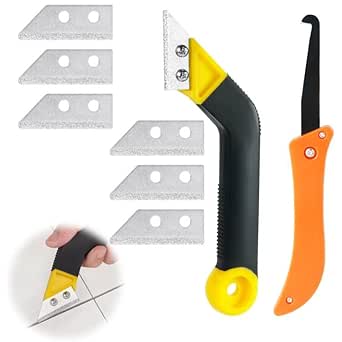 Flintronic Plastic Pro Grout Scraping Rake Tool, Grout Saw Knife with ...