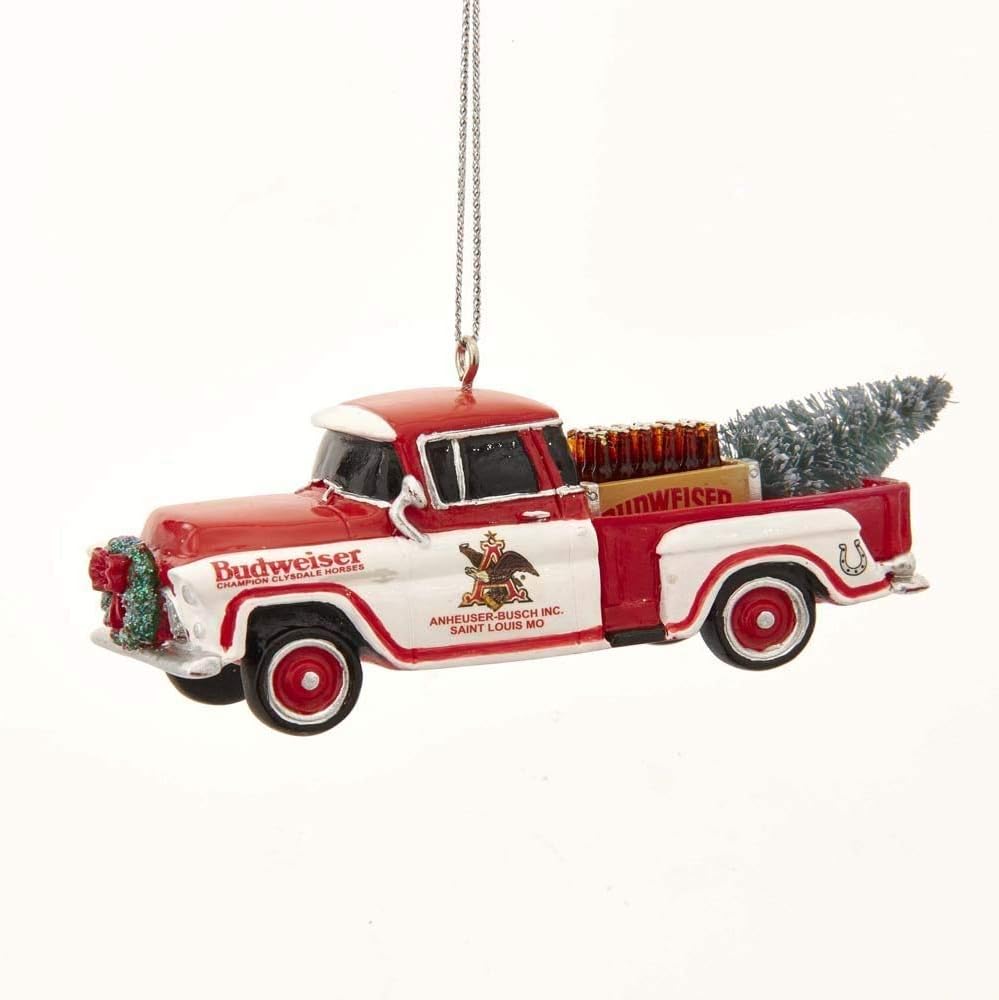 Amazon.com: Budweiser Pickup Truck Christmas Tree Ornament AB2201 ...