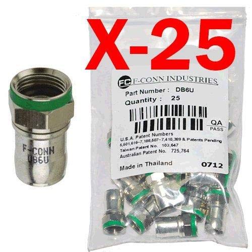 Amazon.com: Belden DB6U Double Bubble RG-6 F-Connector 25 pack ...