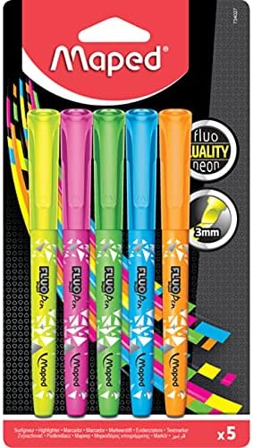 Hauser XO Highlighter | Set of 5 Fluorescent Colours | Triangle Shaped ...