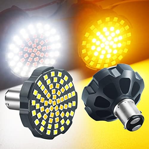 HAISECA 2pcs 1157 Motorcycle LED Turn Signal Lights Outer Ring White ...