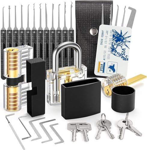 Solid Brass Pick Padlock with 3 Kits, Door Knockers Lock Set with Brass ...
