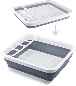 BAOWUABJ Collapsible Dish Drainer - Portable & Versatile Dinnerware ...
