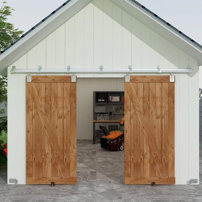 Snapklik.com : JUBEST 10FT Box Rail Exterior Barn Door Hardware Kit ...