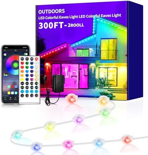 500FT Permanent Outdoor Lights, RGB LED Eaves Lights with APP/Remote ...